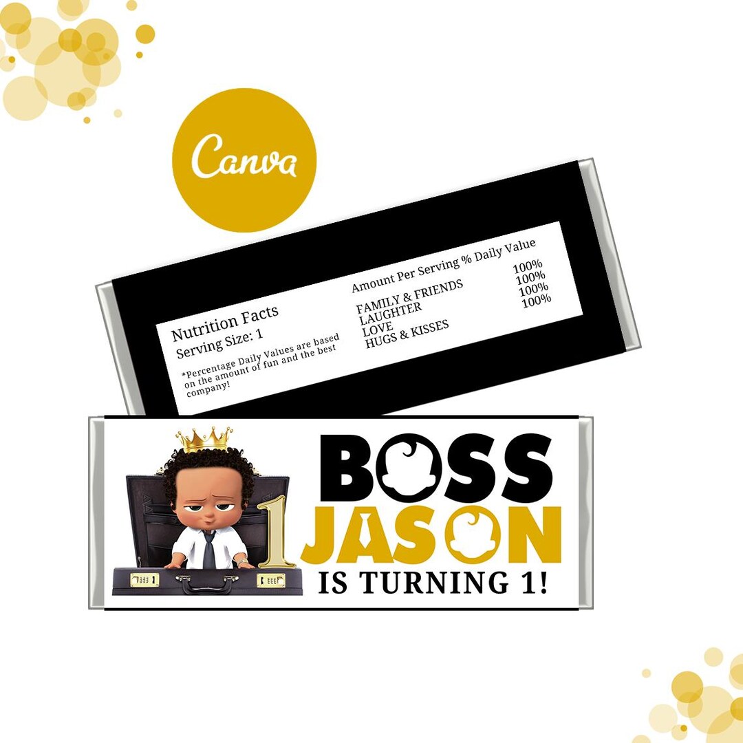 Black Gold Boy Baby Boss Hershey Bar, Baby Boss Candy Bar, Baby Boss ...