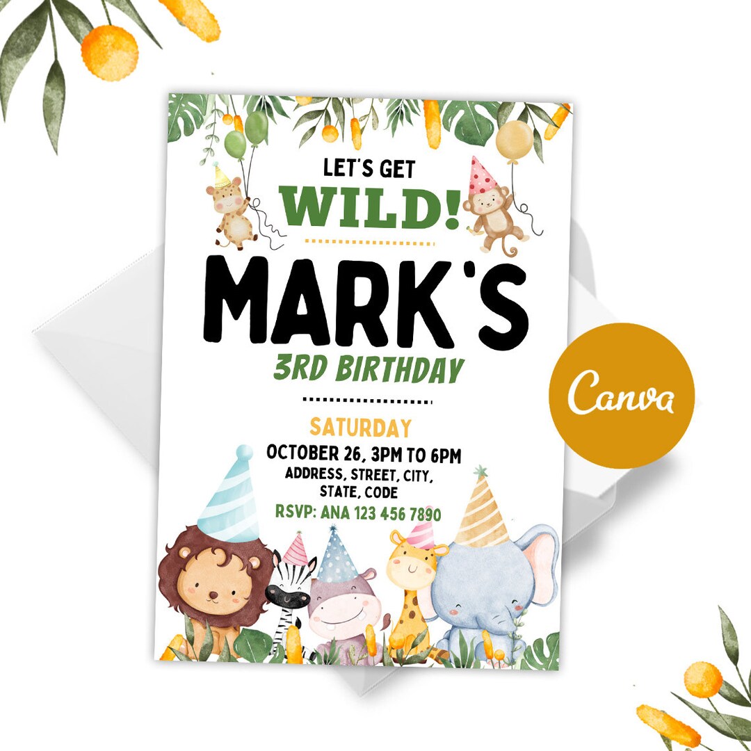 Safari Invitation, Safari Party, Safari Birthday, Safari Invite, Jungle ...