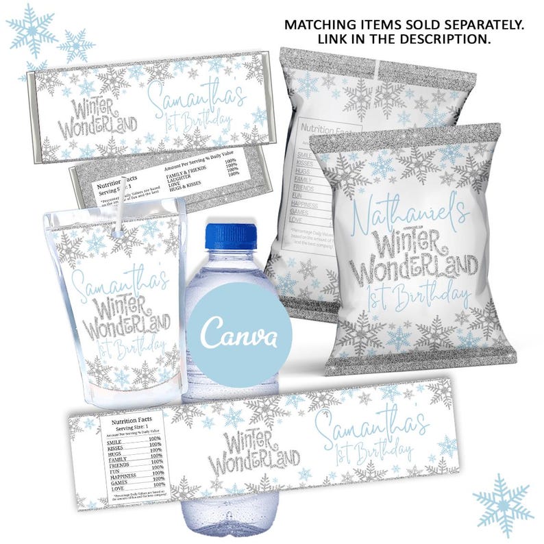 Blue Winter Wonderland Caprisun, Winter Wonderland Birthday Juice Pouch ...