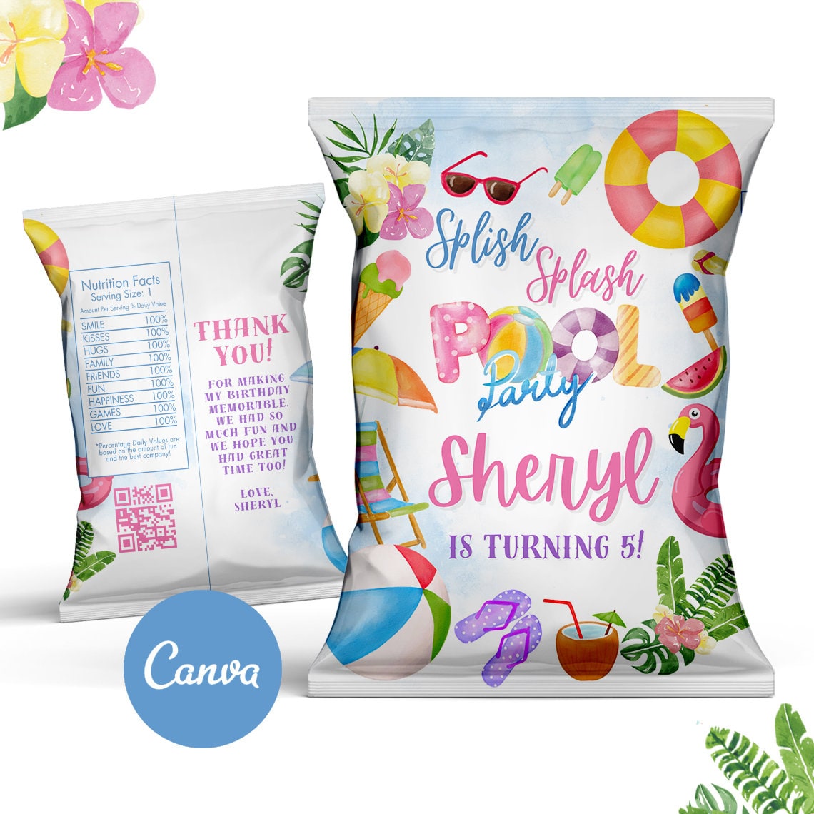 Pool Chip Bag, Pool Party, Pool Birthday, Pool Chips, Pool Favors ...