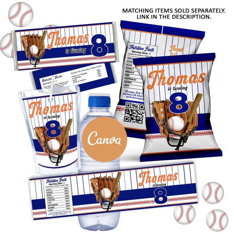 Baseball Chip Bag, Baseball Party, Baseball Birthday, Baseball Chips ...