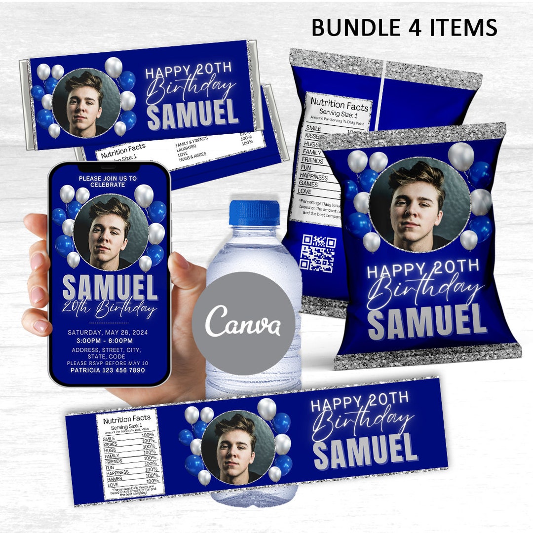 Blue and Silver Birthday Bundle, Blue and Silver Bundle, Blue and ...