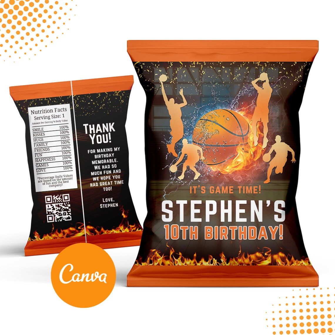 Basketball Chip Bag, Basketball Party, Basketball Birthday, Basketball ...