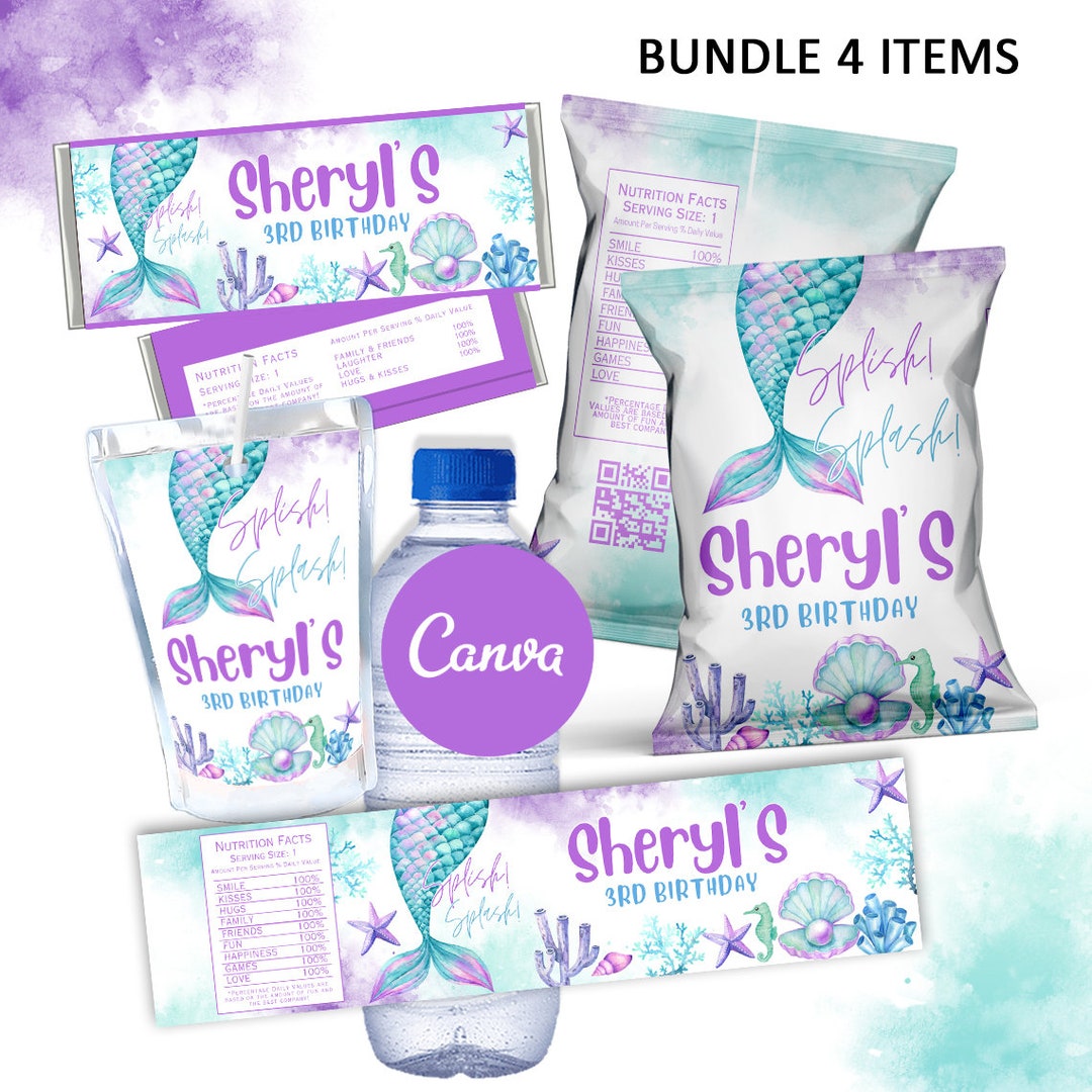 Mermaid Birthday Bundle, Mermaid Bundle, Mermaid Party, Mermaid ...
