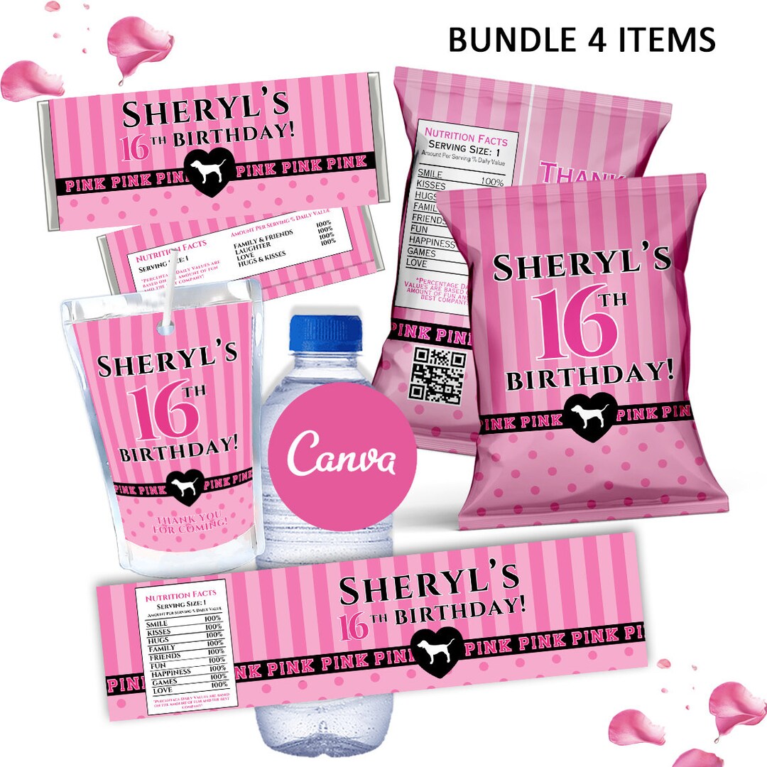 Pink Birthday Bundle, Pink Bundle, Pink Party, Pink Birthday, Pink ...