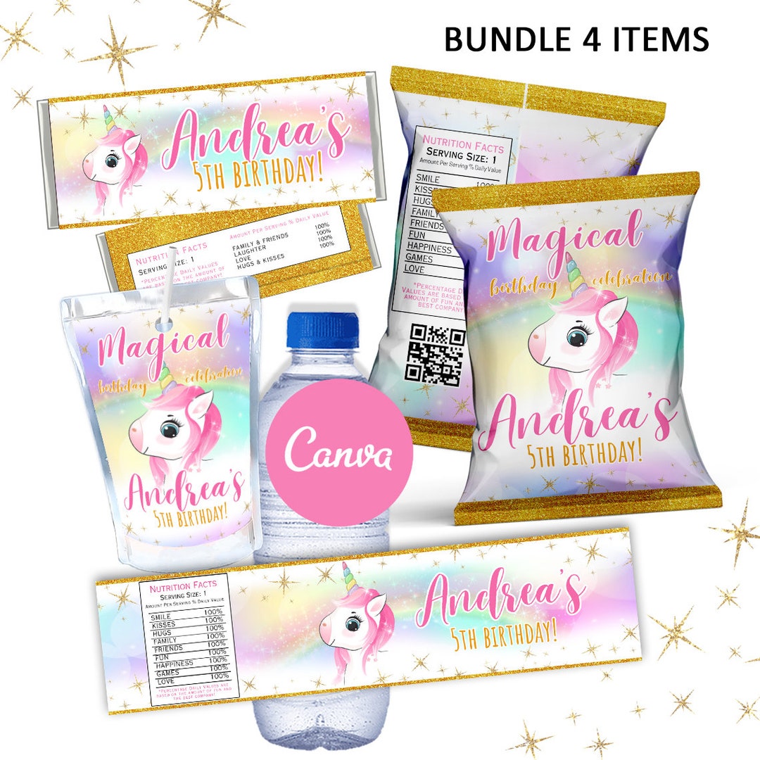 Unicorn Birthday Bundle, Unicorn Bundle, Unicorn Party, Unicorn ...