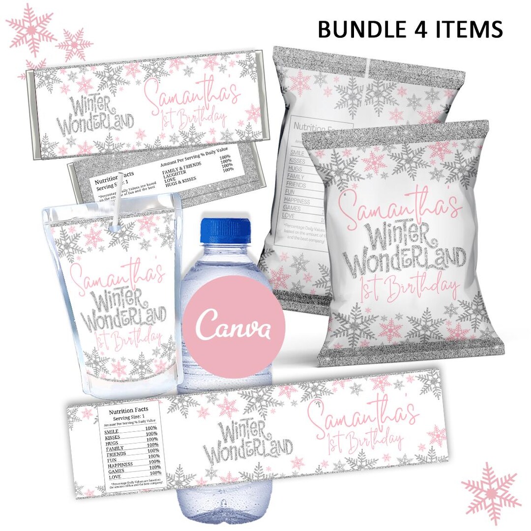 Pink Winter Wonderland Birthday Bundle, Winter Wonderland Bundle ...