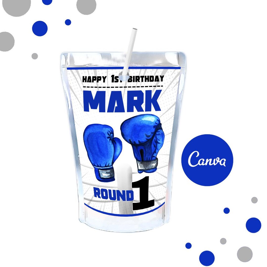 Blue Boxing Caprisun, Boxing Candy Bar, Little Champ Party, Boxing Ring ...