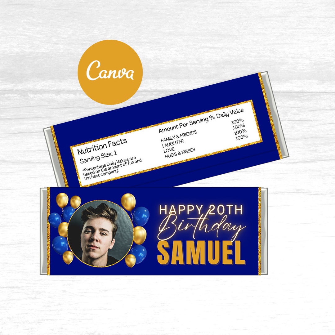 Blue and Gold Hershey Bar, Blue and Gold Candy Bar, Blue and Gold Party ...