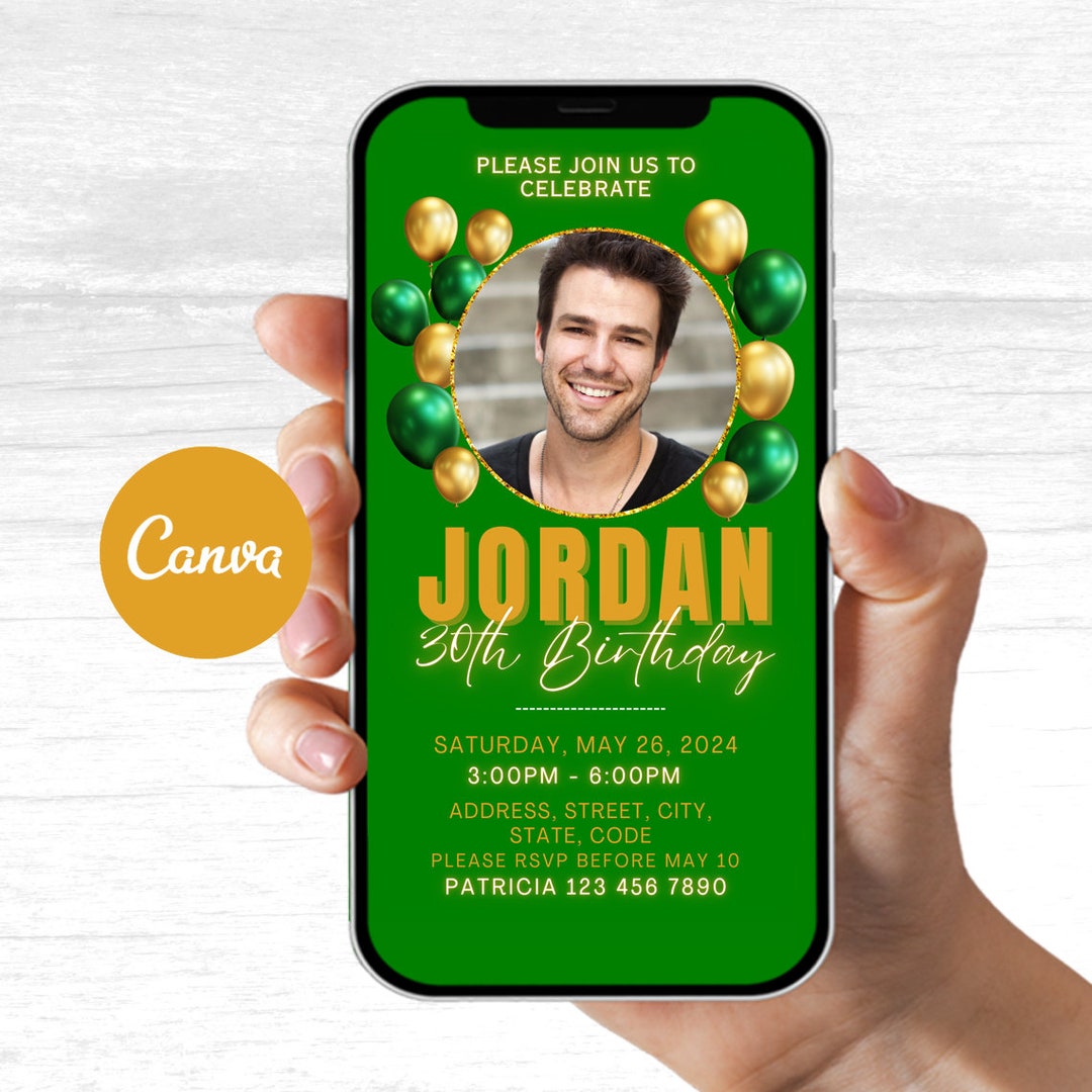 Green and Gold Invitation, Green and Gold Party, Green and Gold ...