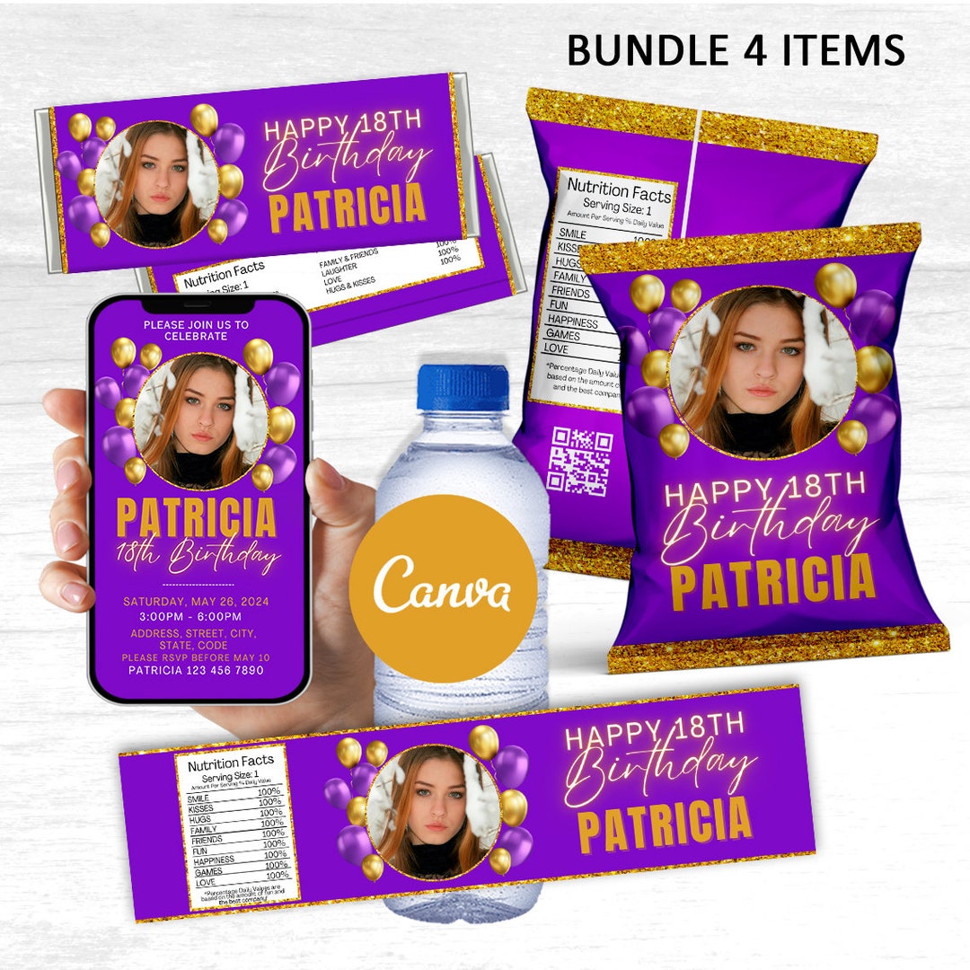 Purple and Gold Birthday Bundle, Purple and Gold Bundle, Purple and ...