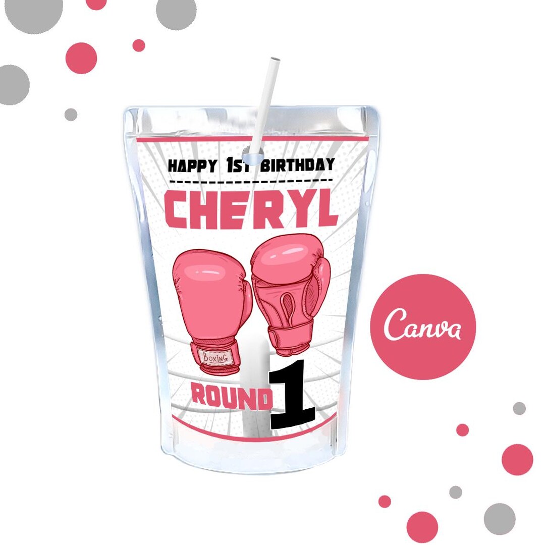 Pink Boxing Caprisun, Boxing Candy Bar, Little Champ Party, Boxing Ring ...