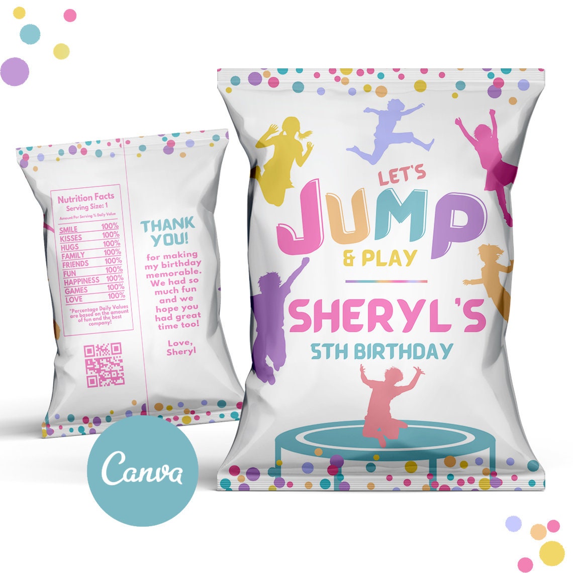 Jump Chip Bag, Jump Party, Jump Birthday, Jump Chips, Jump Favors - Etsy