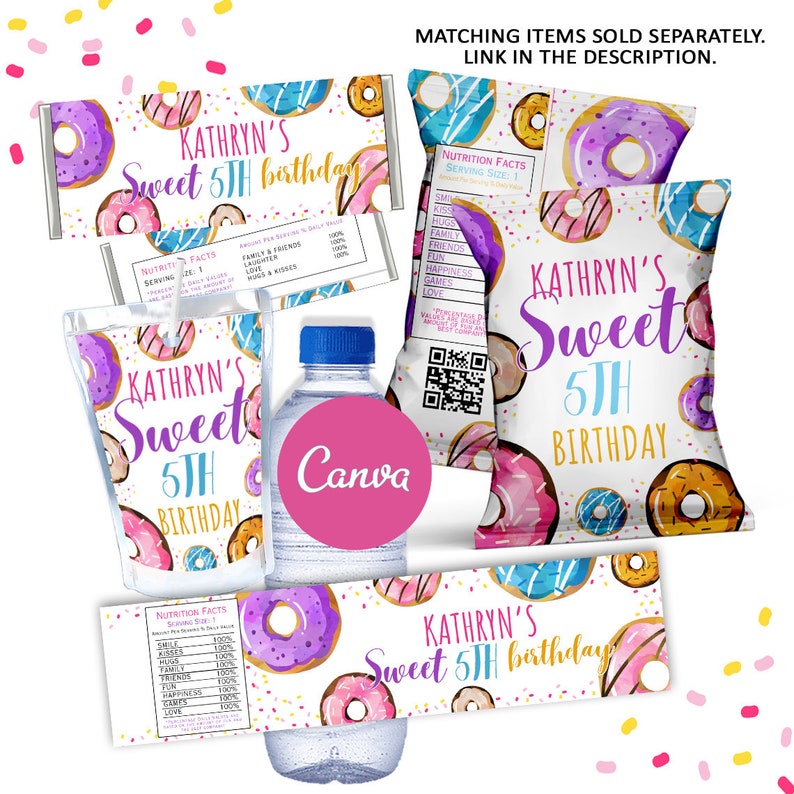 Donut Chip Bag, Donut Party, Donut Birthday, Donut Chips, Donut Favors ...