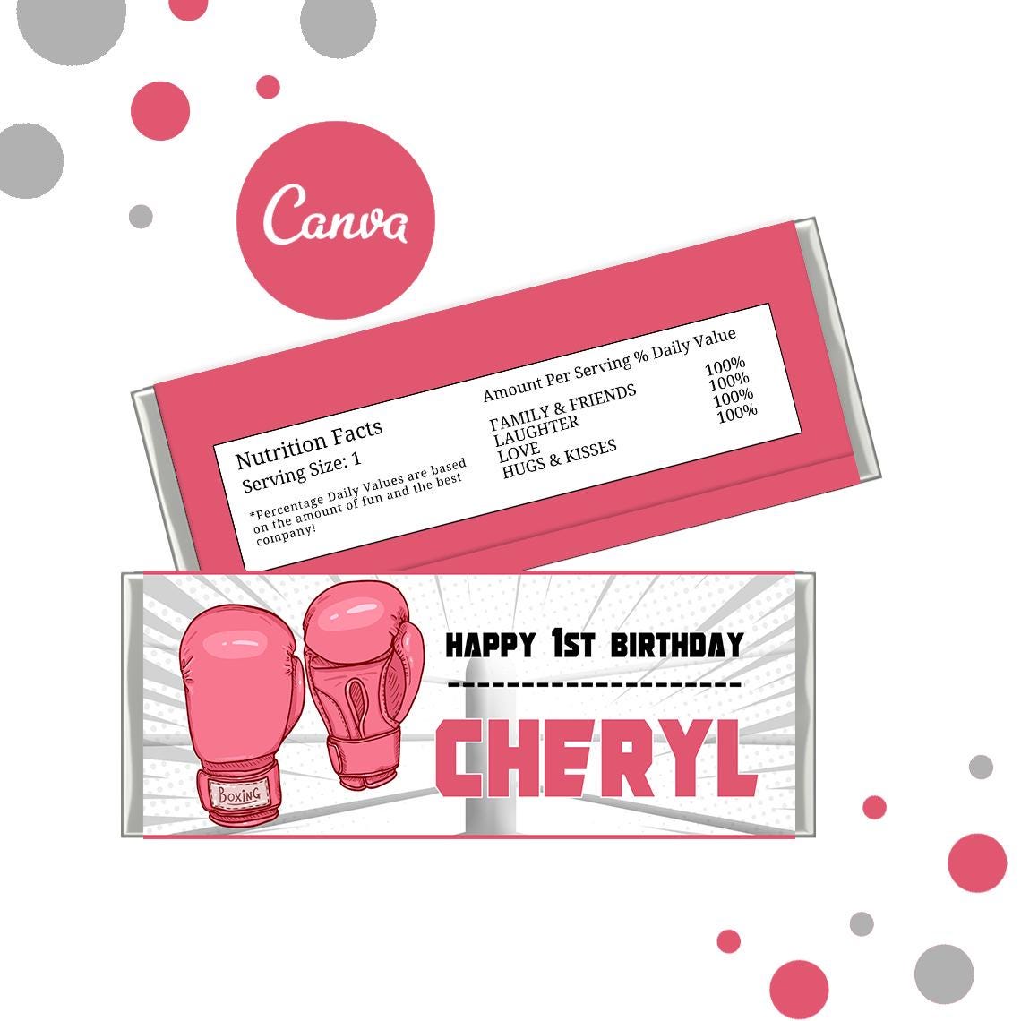 Pink Boxing Hershey Bar, Boxing Candy Bar, Little Champ Party, Boxing ...