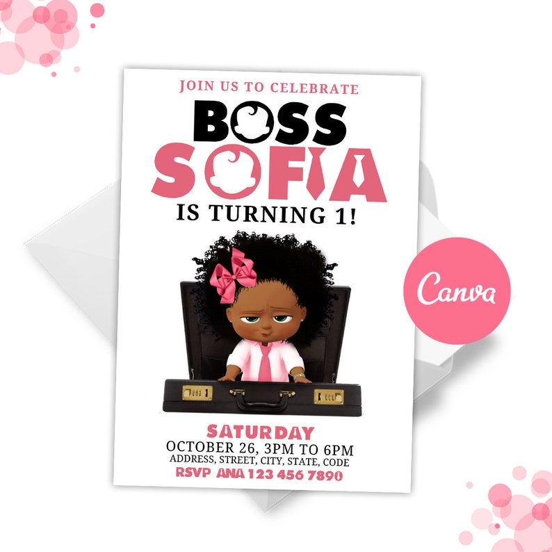 American Girl Baby Boss Invitation, Baby Boss Party, Baby Boss Birthday ...