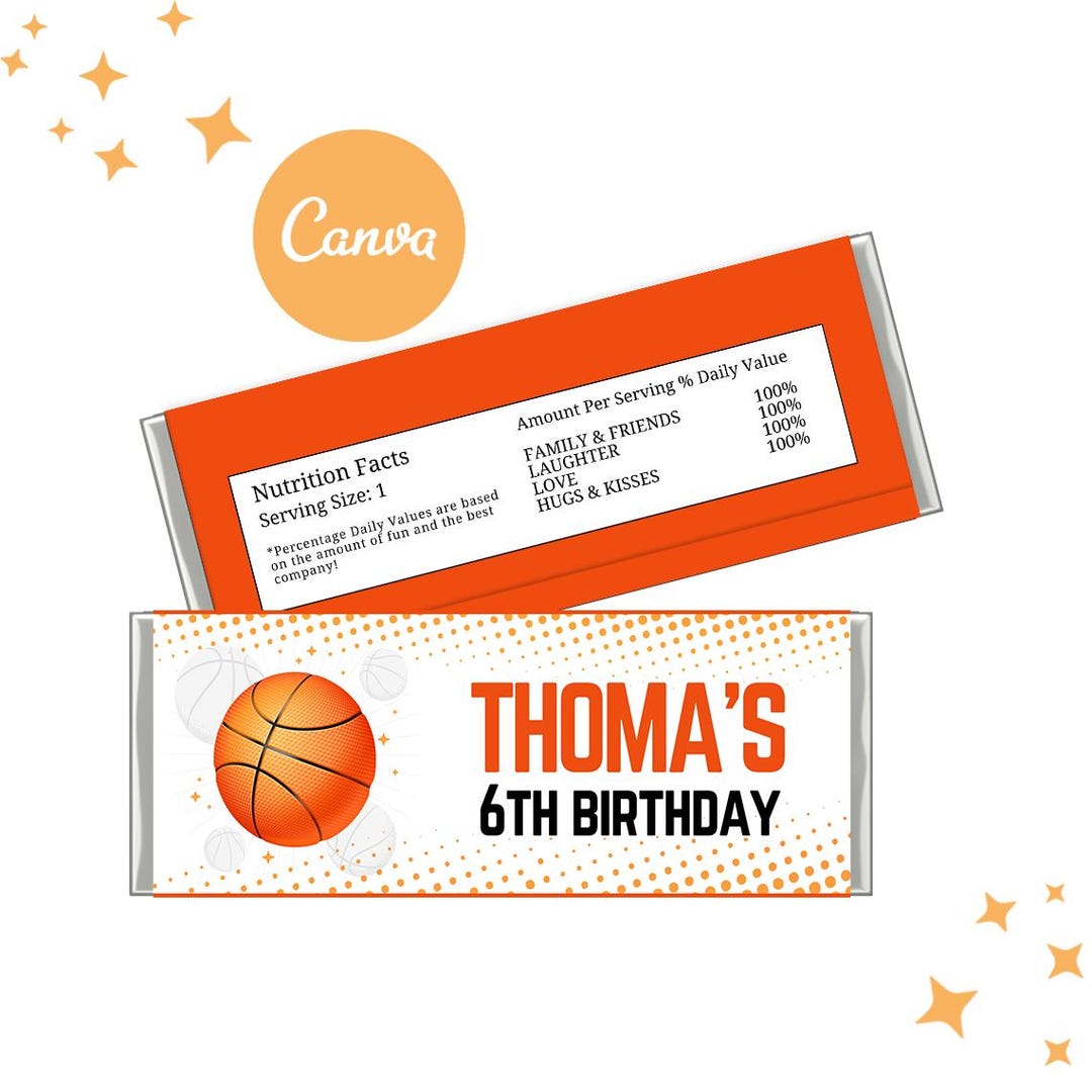Basketball Hershey Bar, Basketball Candy Bar, Basketball Party ...