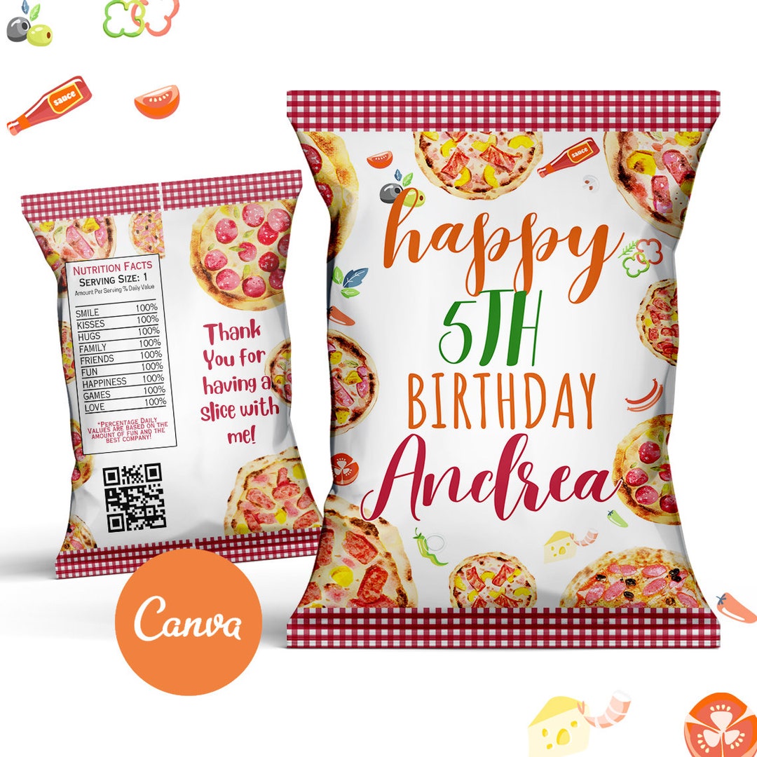 Pizza Chip Bag, Pizza Party, Pizza Birthday, Pizza Chips, Pizza Favors ...