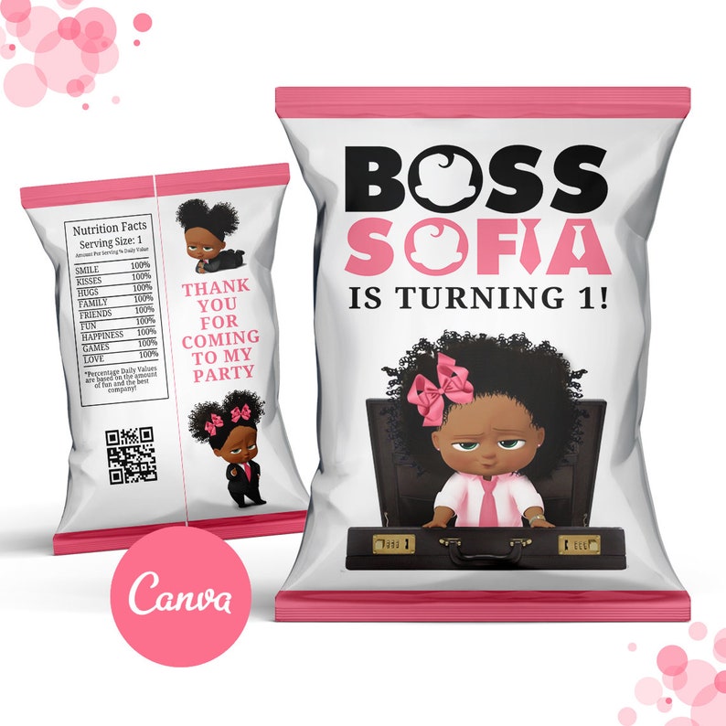 American Girl Baby Boss Chip Bag, Baby Boss Party, Girl Baby Boss ...