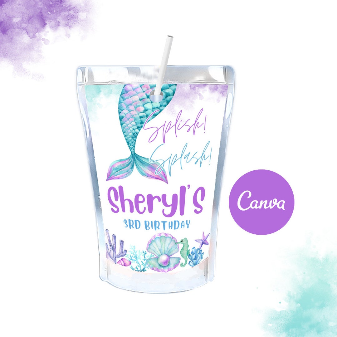 Mermaid Caprisun, Mermaid Juice Pouch, Mermaid Party, Mermaid Birthday ...