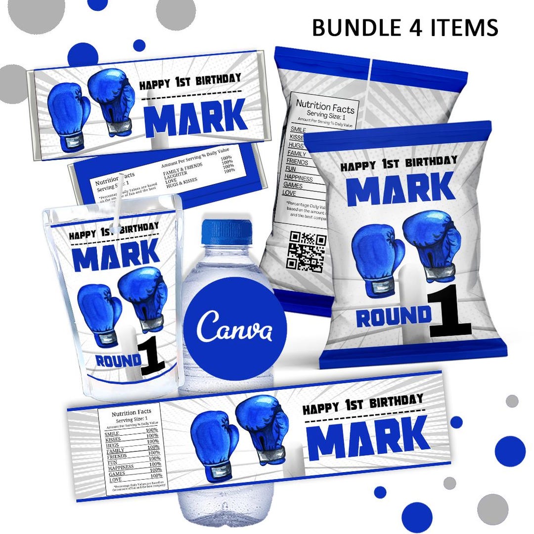 Blue Boxing Birthday Bundle, Boxing Bundle, Little Champ Party, Boxing ...