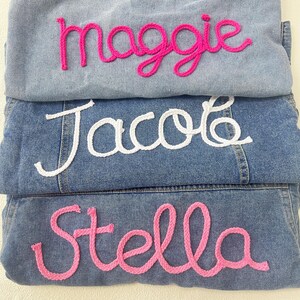 Personalized Kids Name Jean Jacket, Custom Girls Toddler Name Letter ...