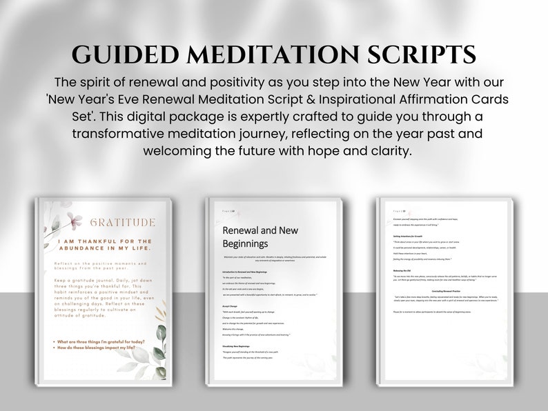 12 New Year Guided Meditation Script and Cards Bundle | Guided ...