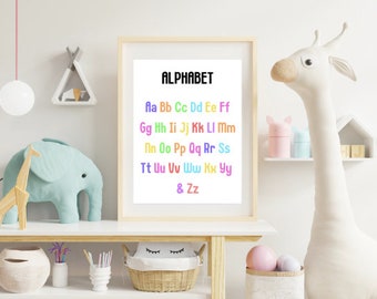 Cursive Alphabet Poster Digital Download - Etsy