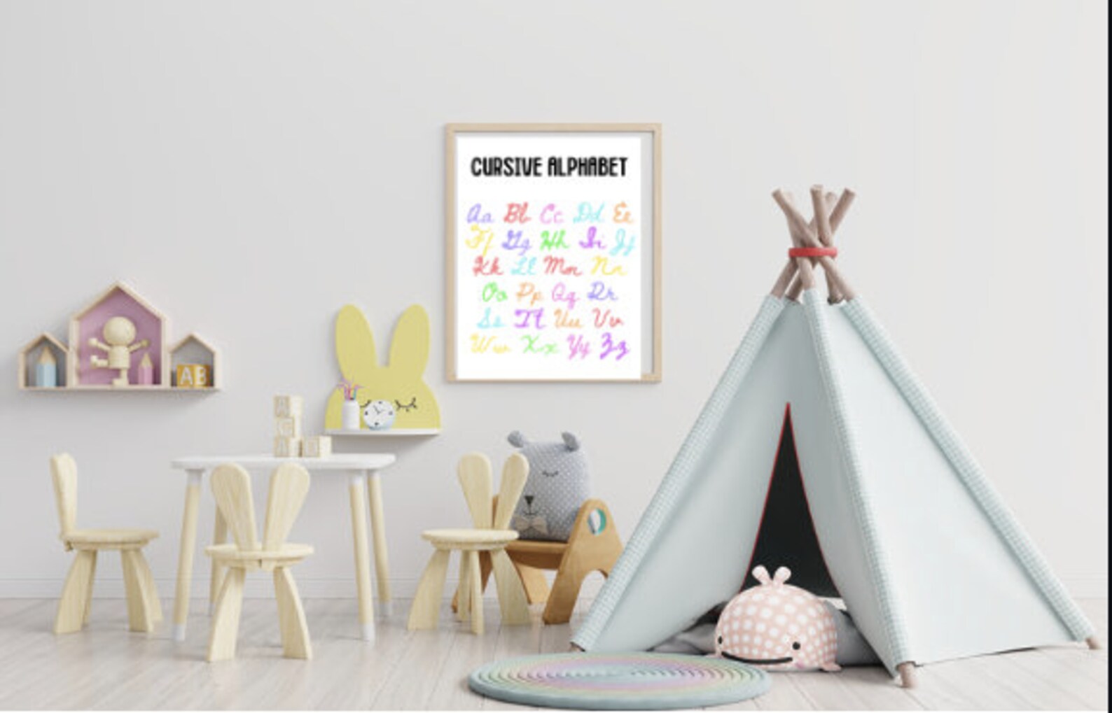 Cursive Alphabet Poster Digital Download - Etsy