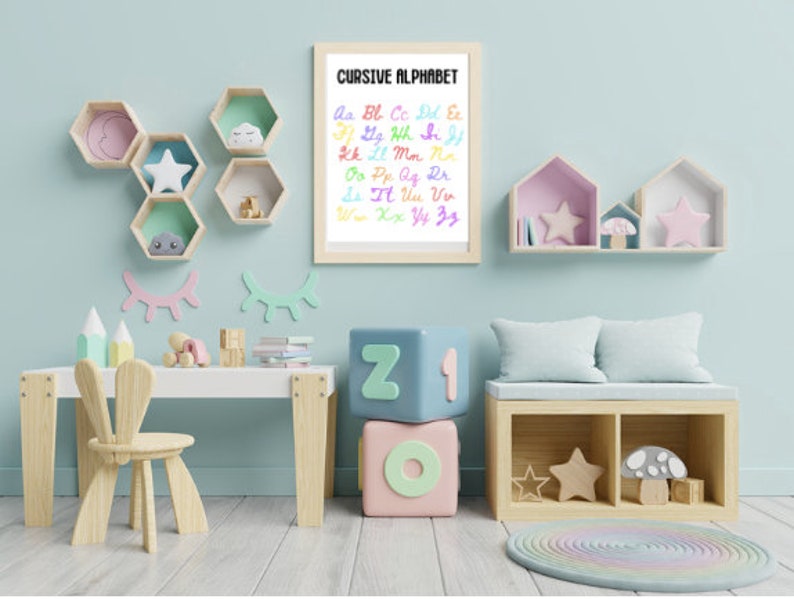 Cursive Alphabet Poster Digital Download - Etsy