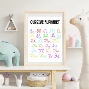 Cursive Alphabet Poster Digital Download - Etsy