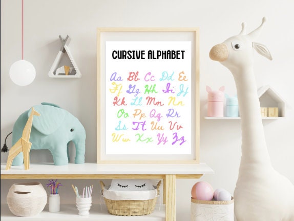 Cursive Alphabet Poster Digital Download - Etsy