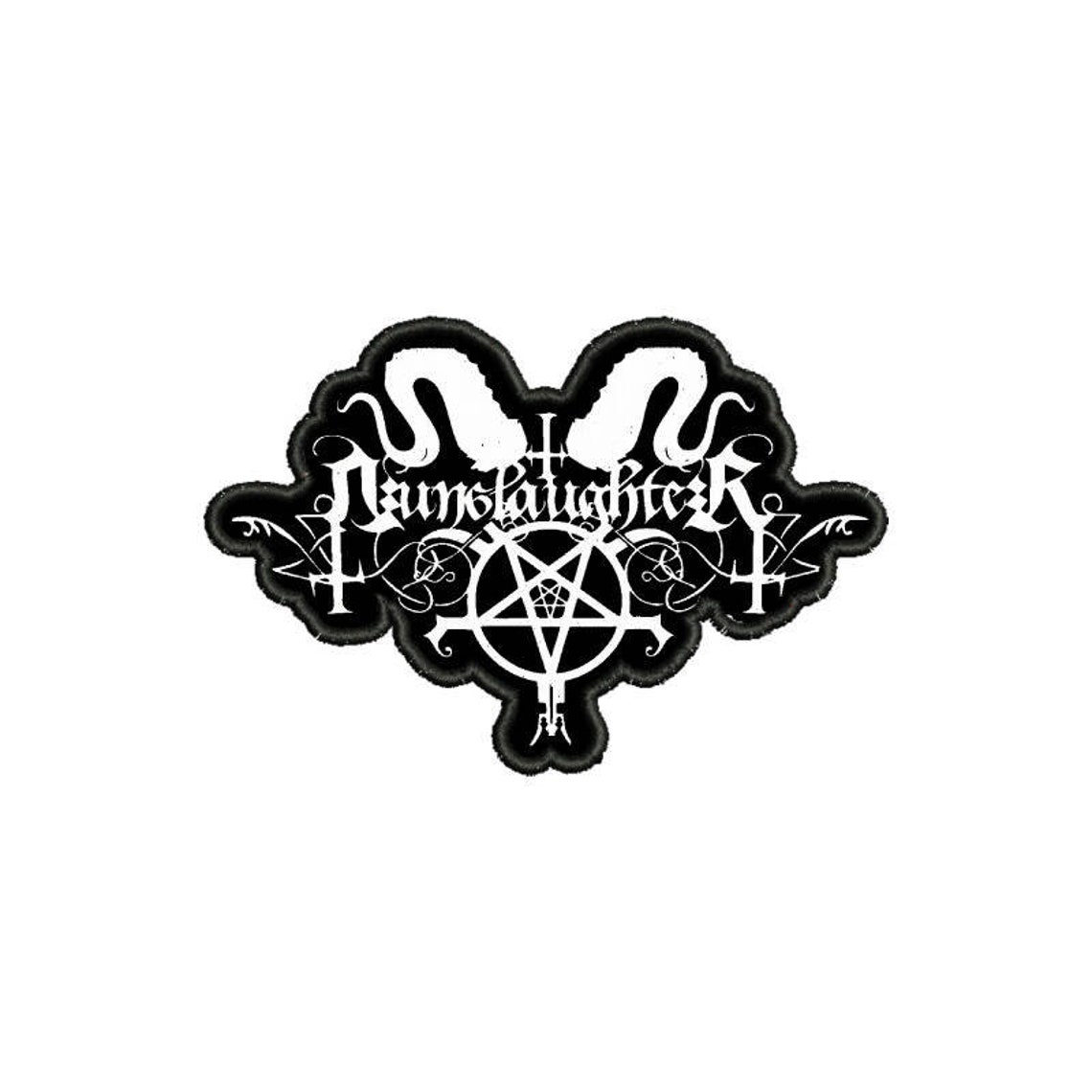 NUNSLAUGHTER - Logo #5 (WHITE) PATCH - Etsy
