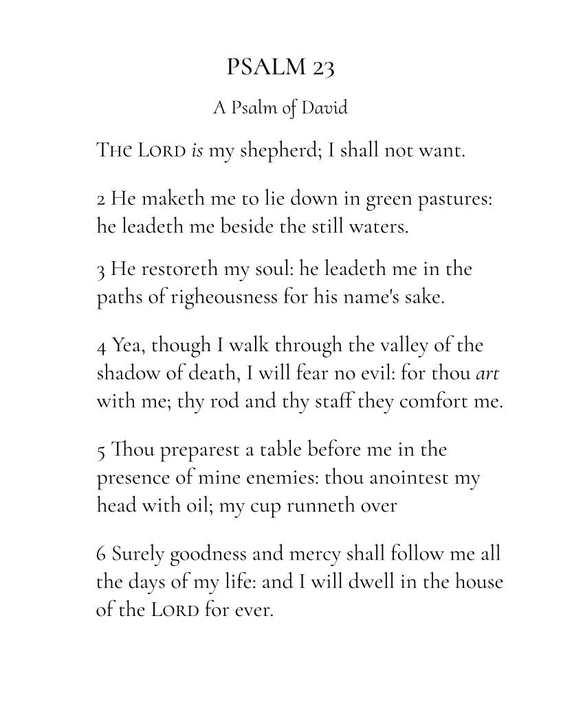 Simple Wall Art Psalm 23 US Letter/8x10/a4 - Etsy
