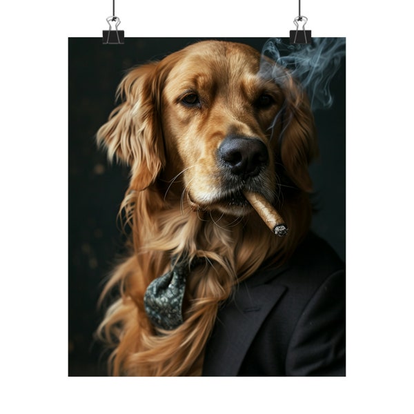 Dog Smoking a Cigar - Etsy
