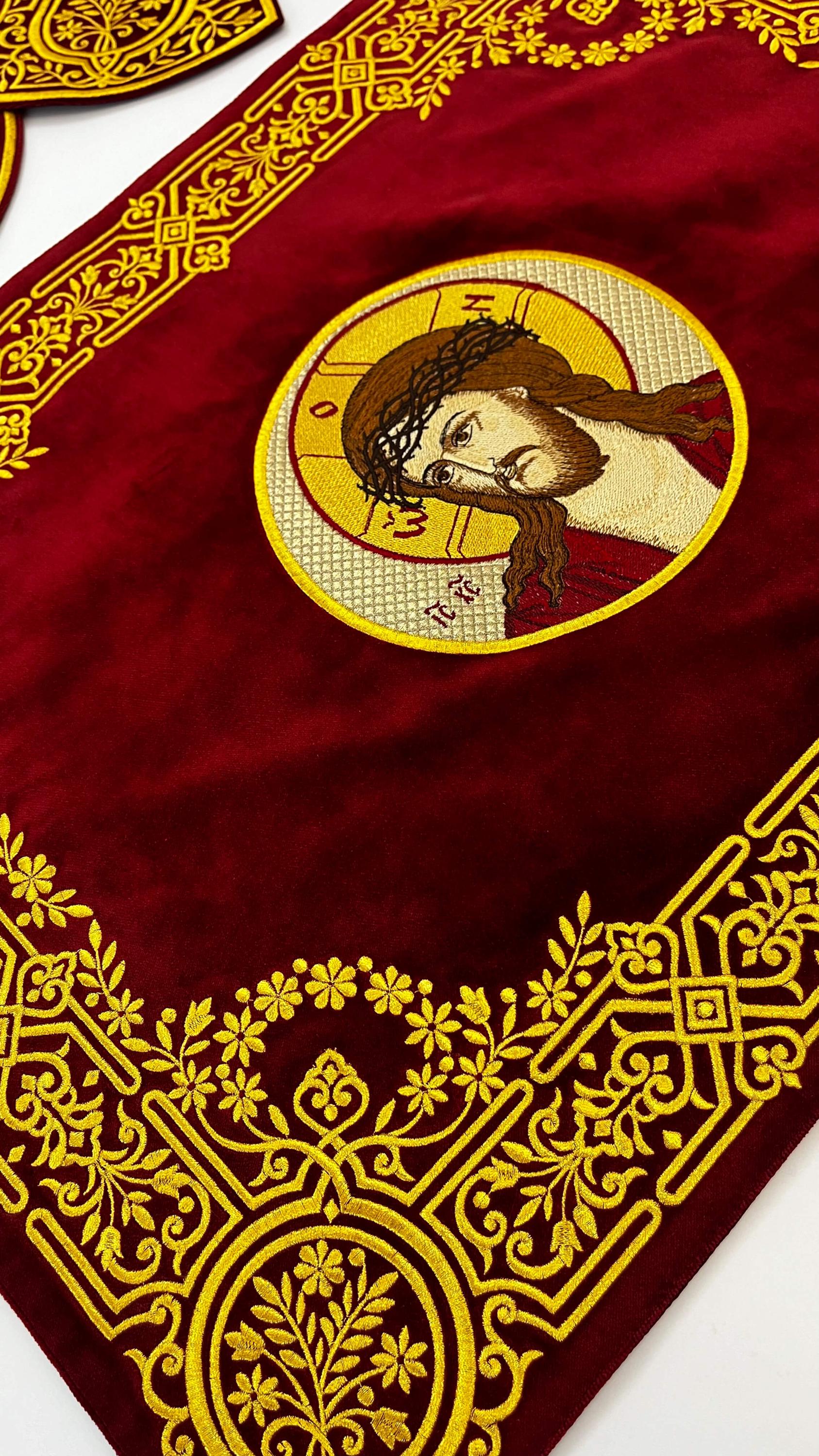 Orthodox Chalice Covers and Aer Set, Jesus Christ Embroidered Icon ...