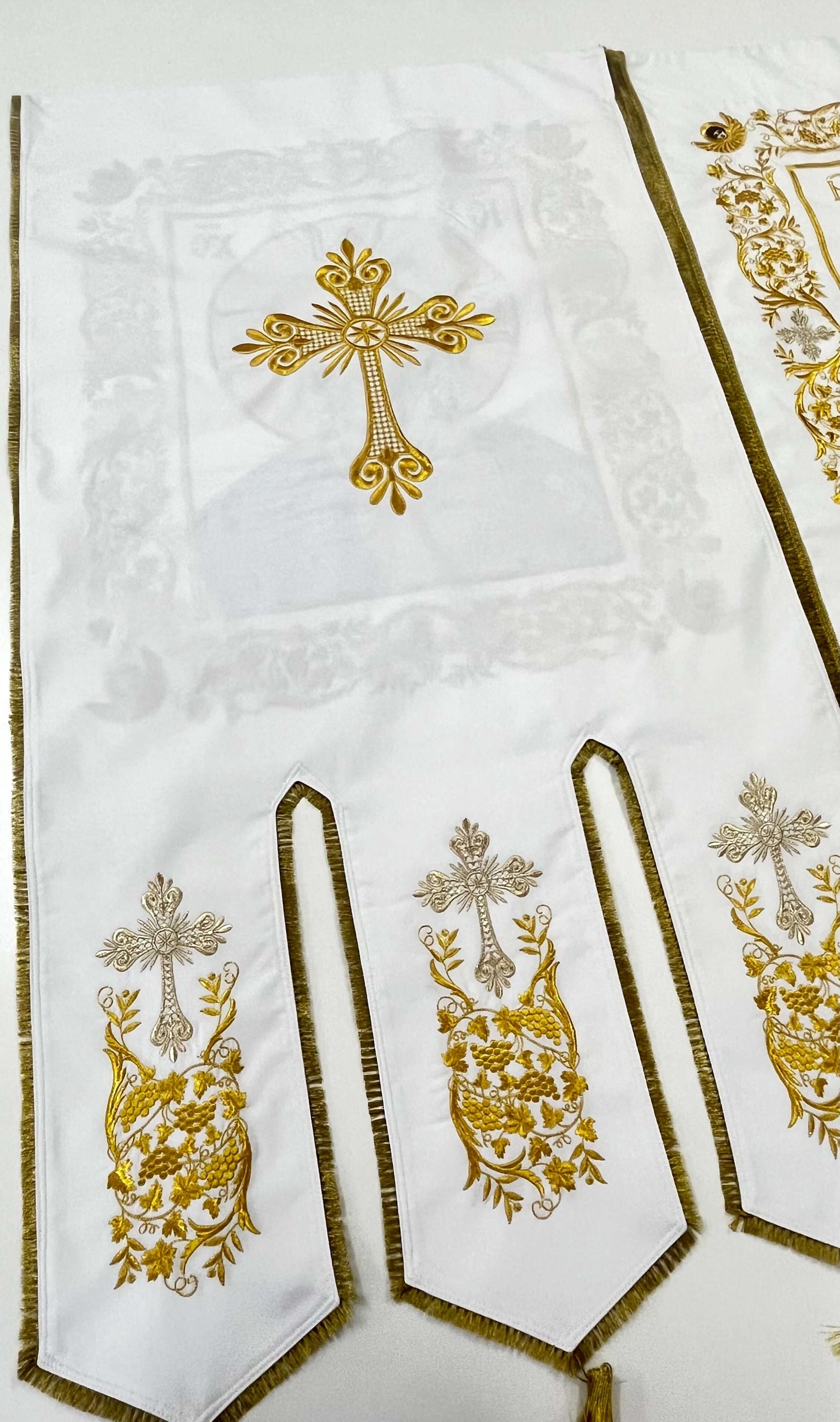 Church Banners Pair | Fully Embroidered Religious Banners | With Icon ...