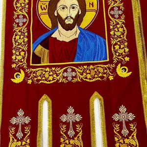 Church Banners Pair | Fully Embroidered Religious Banners | With Icon ...