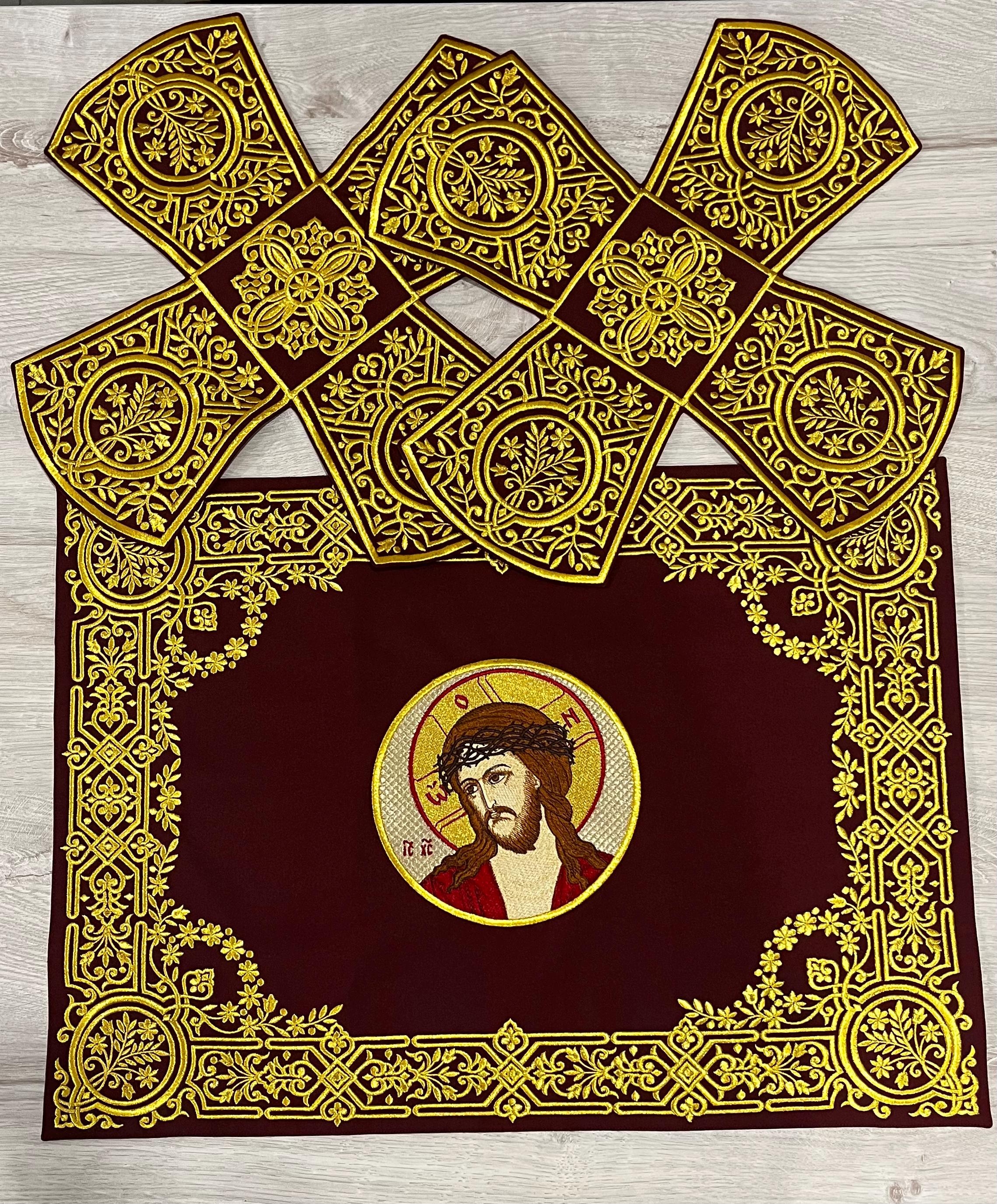 Orthodox Chalice Covers and Aer Set, Jesus Christ Embroidered Icon ...