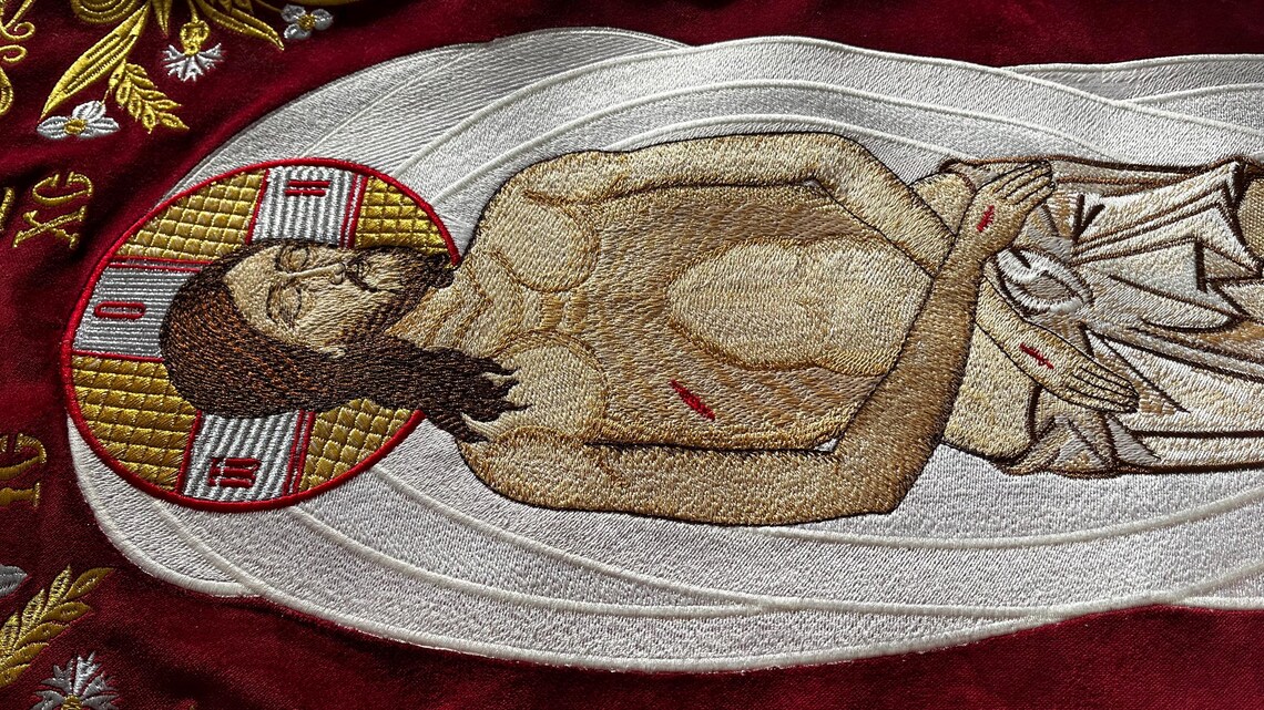 Fully-embroidered Orthodox Church Shroud (epitaphios) of Jesus Christ ...