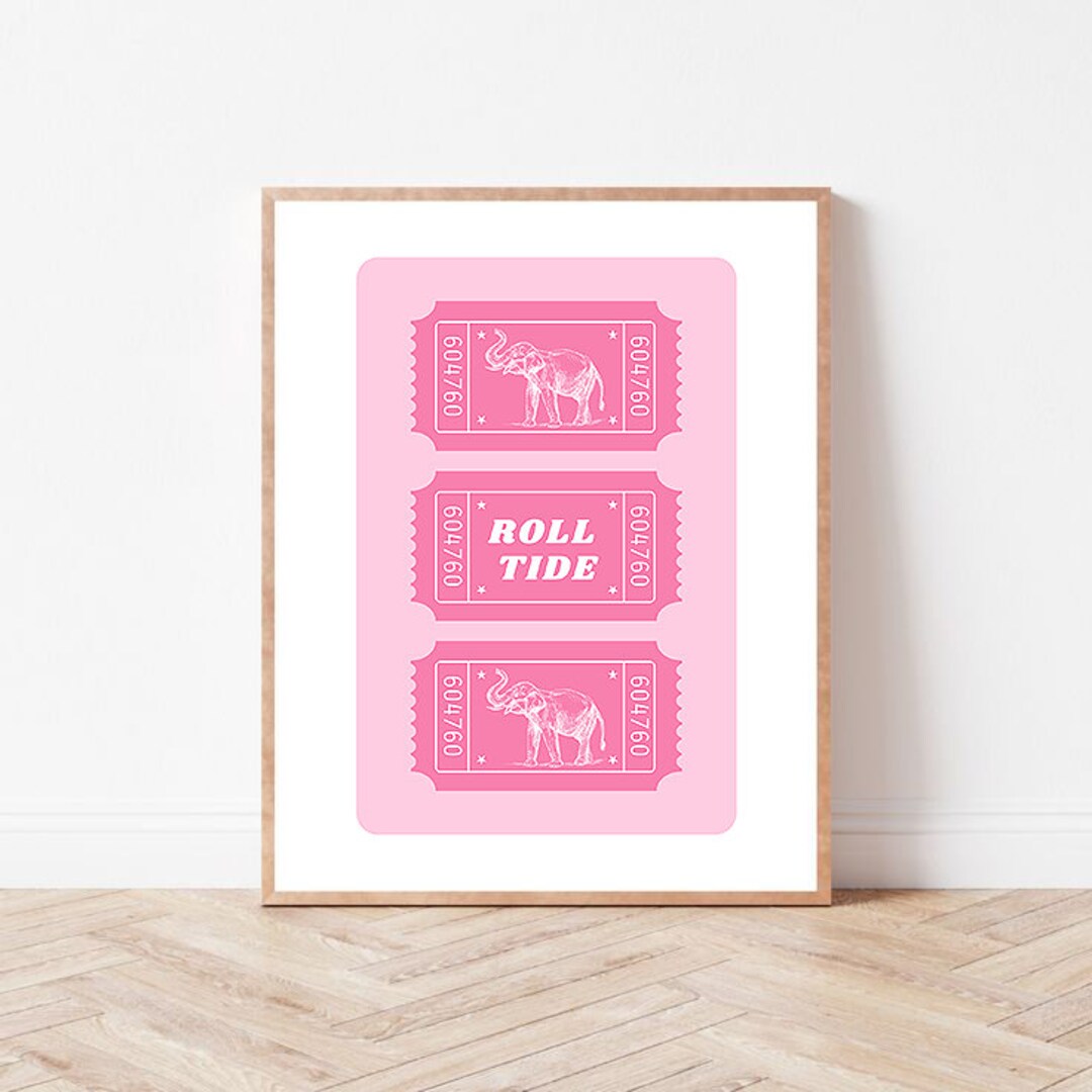 UNIVERSITY of ALABAMA Pink Ticket Digital Art Print - Etsy