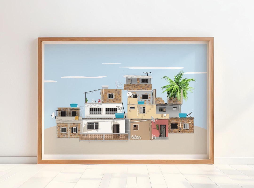 Brazil Art Print | Favela Art | Rio De Janeiro Art | Travel Poster ...