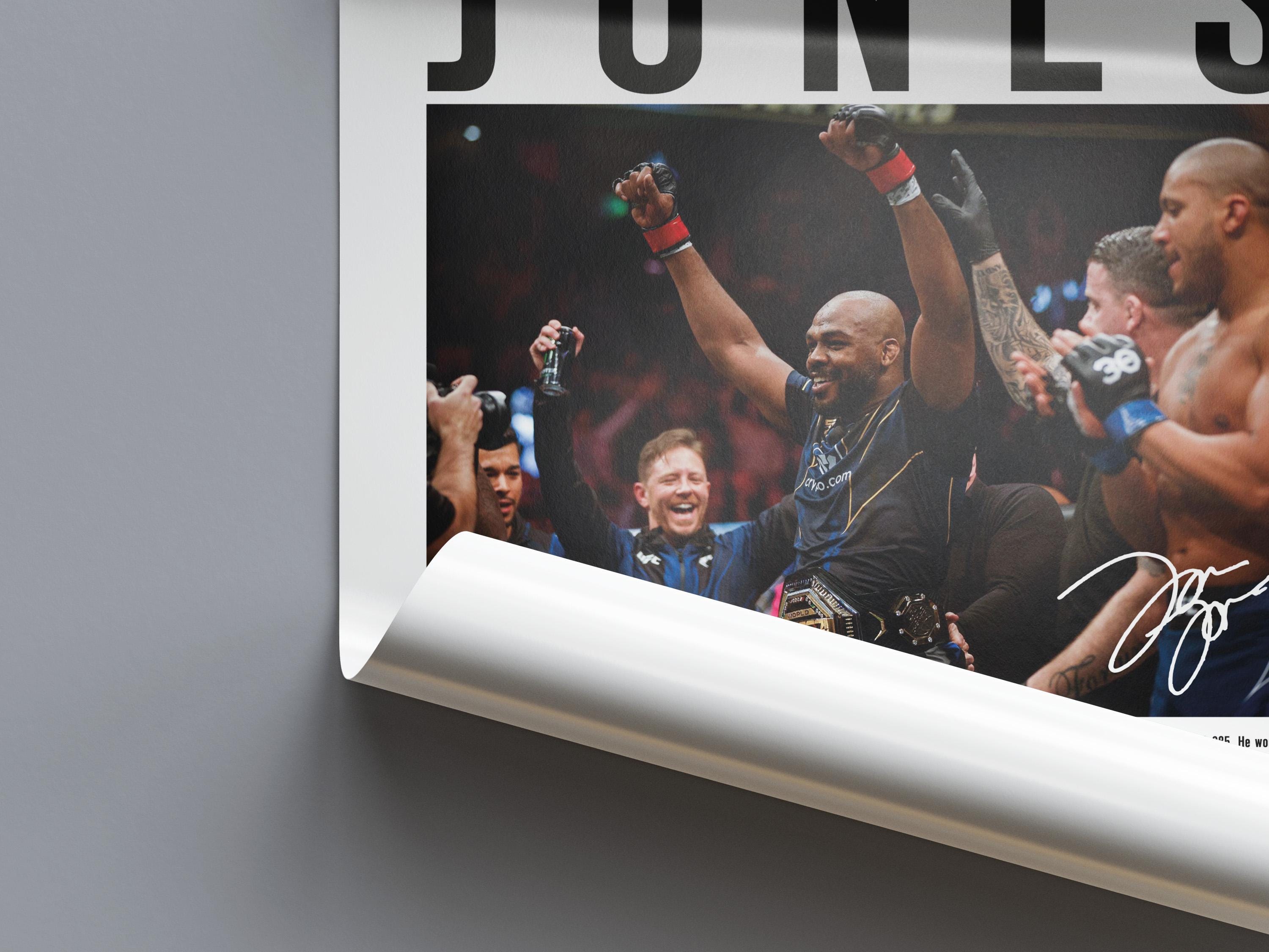 Custom UFC Poster Jon 'bones' Jones MMA Statistics Signed | MMA Goat - Etsy