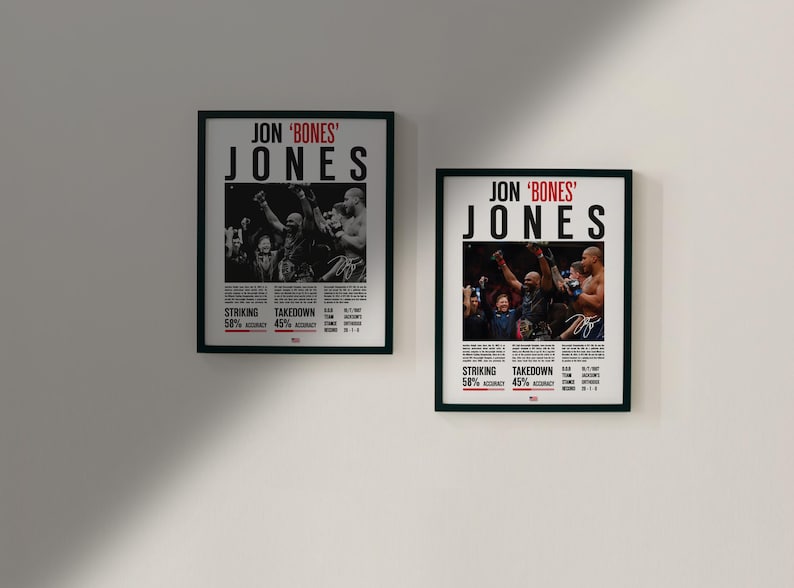 Custom UFC Poster Jon 'bones' Jones MMA Statistics Signed | MMA Goat - Etsy