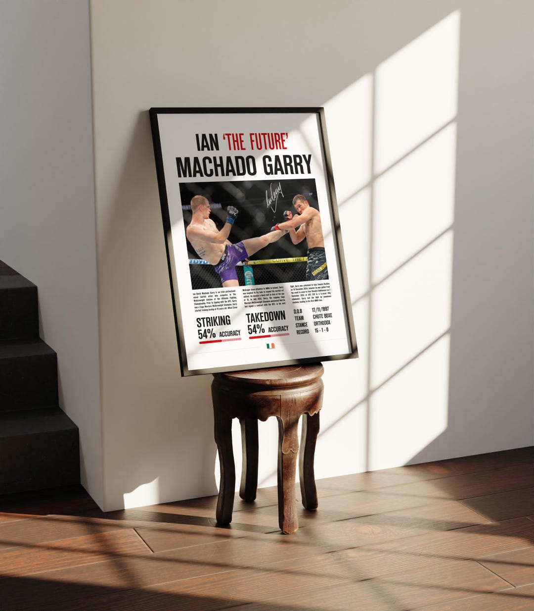 Custom UFC Poster Ian 'the Future' Machado Garry MMA Statistics Signed ...