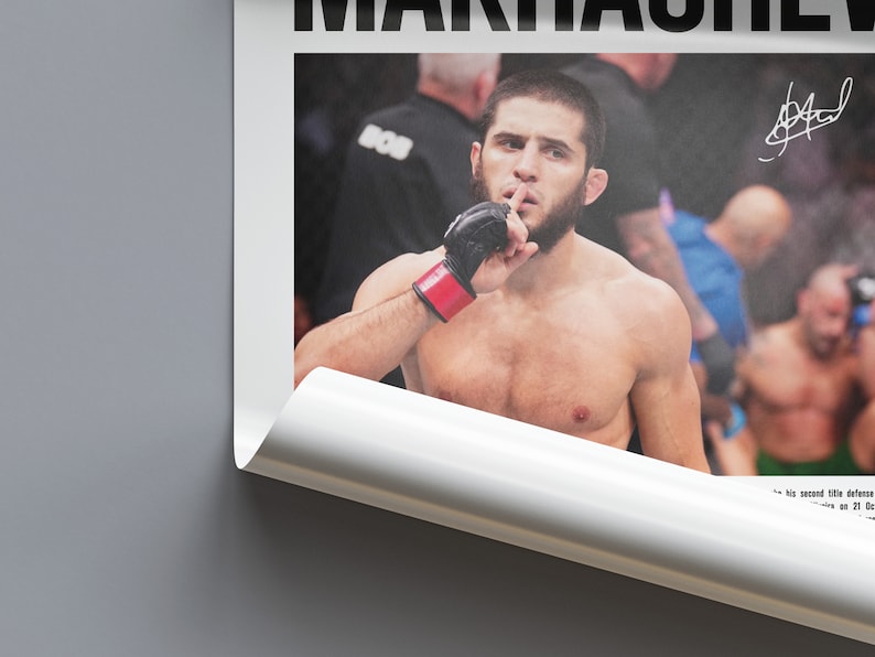Custom UFC Poster Islam Makhachev MMA Statistics Signed - Etsy