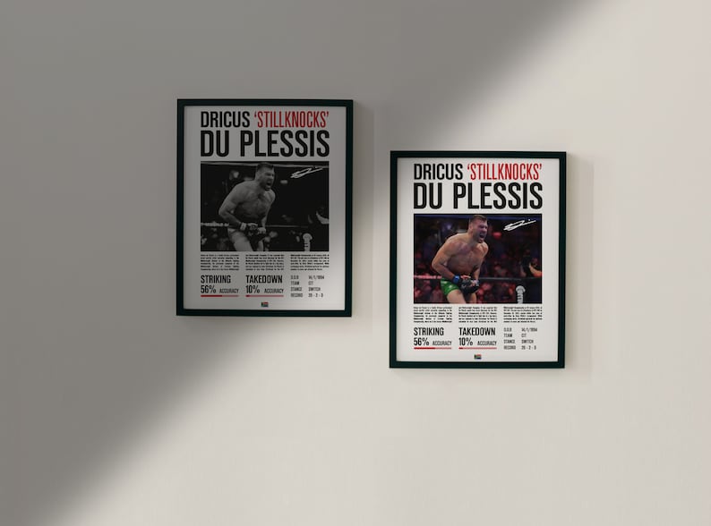 Custom UFC Poster Dricus Du Plessis MMA Statistics Signed - Etsy