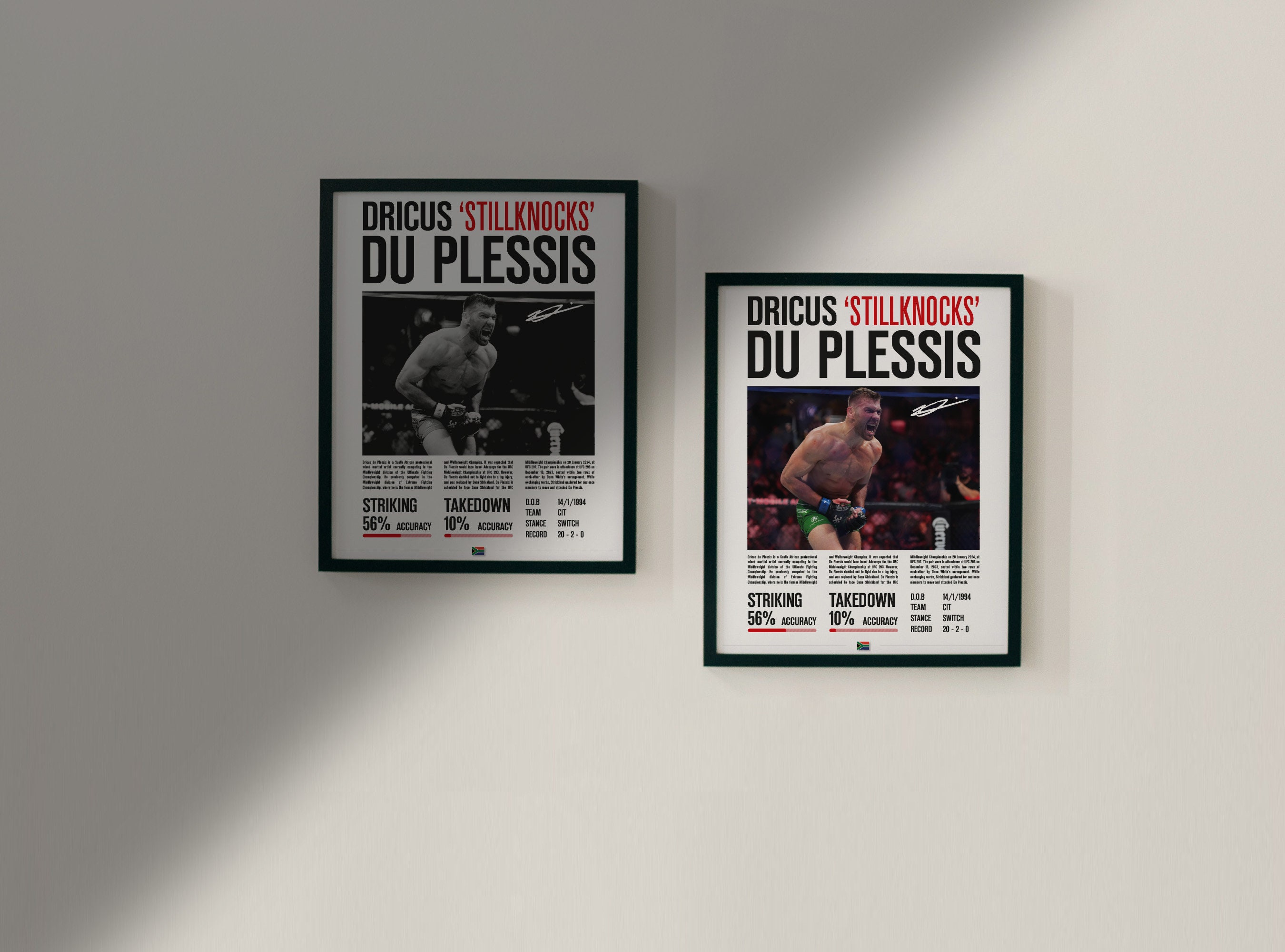 Custom UFC Poster Dricus Du Plessis MMA Statistics Signed - Etsy