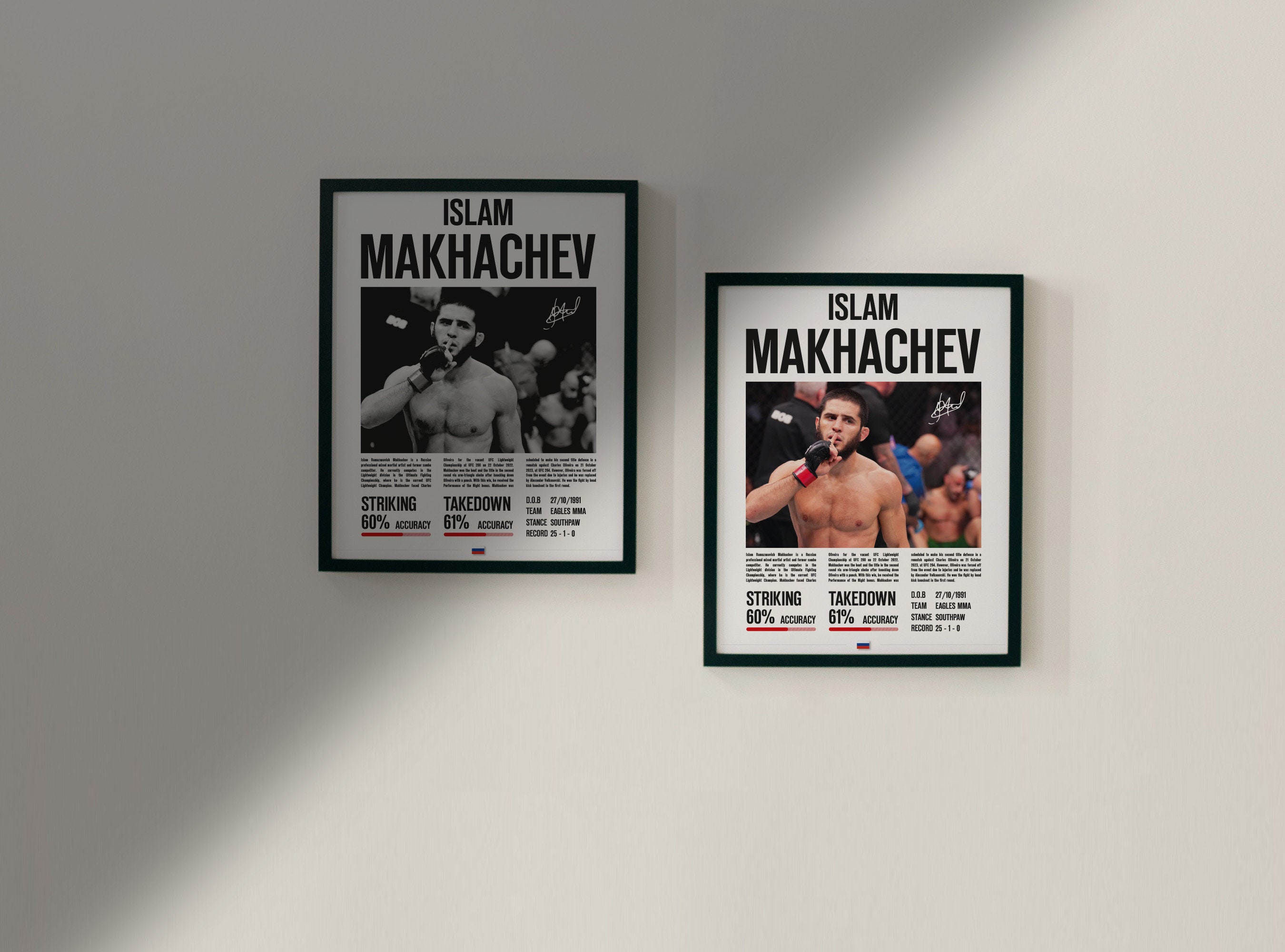 Custom UFC Poster Islam Makhachev MMA Statistics Signed - Etsy