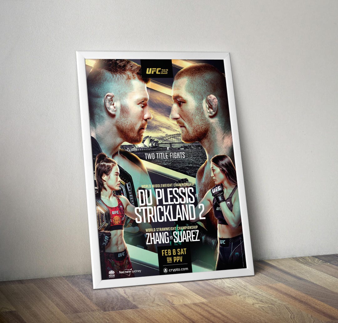 UFC 312 Poster Genuine Design | Du Plessis Vs Strickland 2 - Etsy